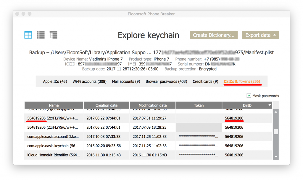 Extracting and Using iCloud Authentication Tokens | ElcomSoft blog