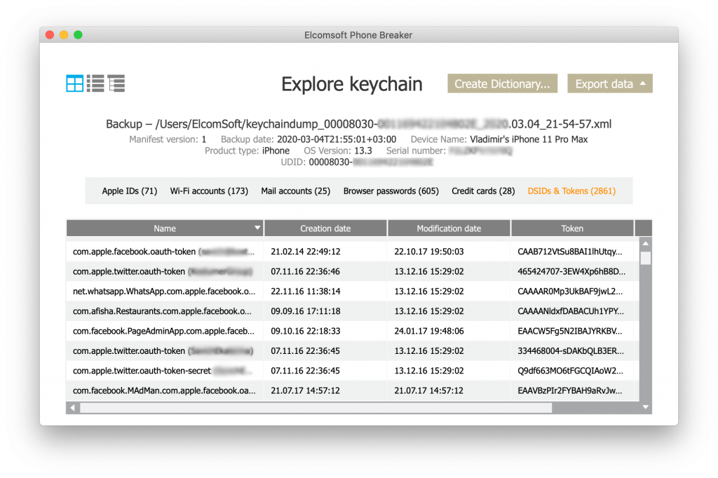 Full file system and keychain extraction: now with iOS 13 and iPhone 11 support | ElcomSoft blog