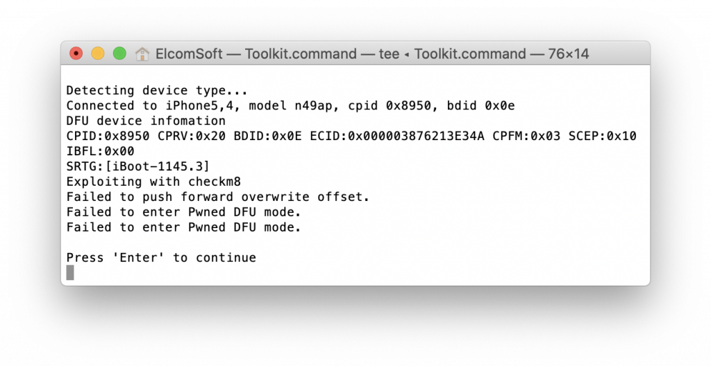 iPhone 5 and 5c Passcode Unlock with iOS Forensic Toolkit | ElcomSoft blog
