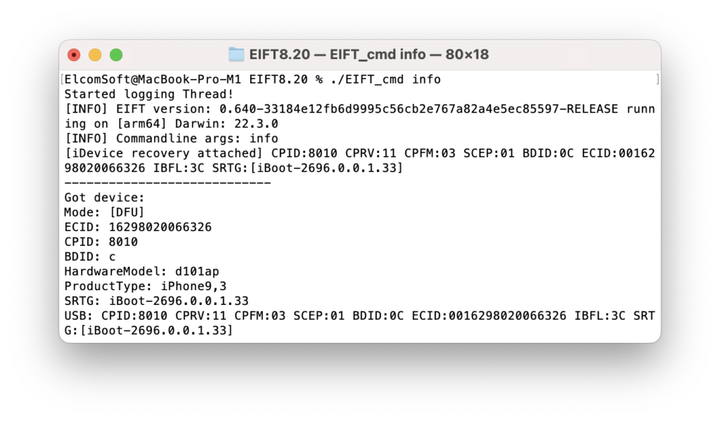 Obtaining Serial Number, MAC, MEID and IMEI of a locked iPhone | ElcomSoft blog