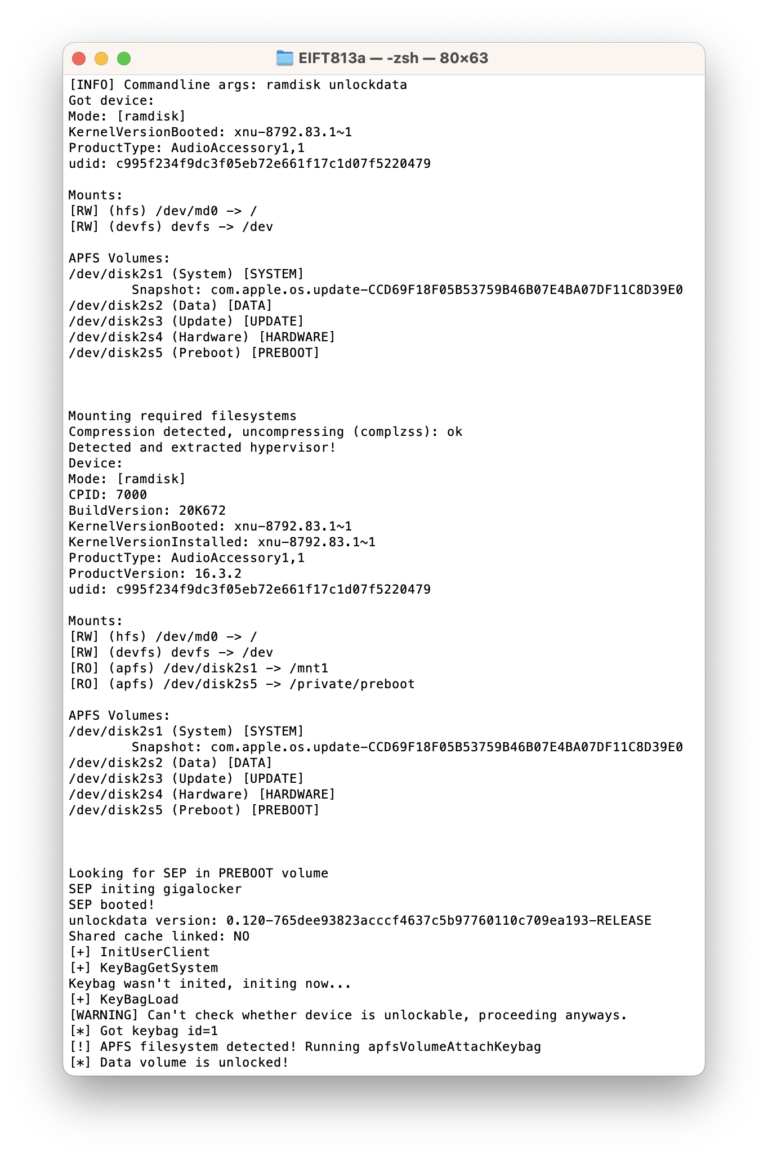 HomePod Forensics II: checkm8 and Data Extraction | ElcomSoft blog