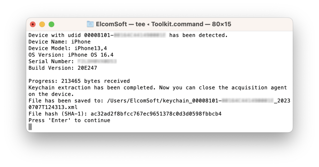 Pushing the Boundaries: Low-Level Extraction of iOS 16.4 with Keychain Decryption | ElcomSoft blog
