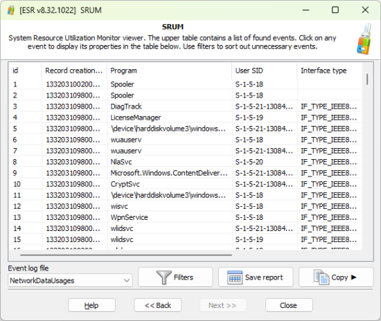 Analyzing the Windows SRUM Database | ElcomSoft blog